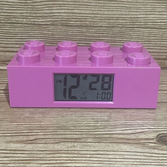 Lego | Wall Decor | Lego Lcd Alarm Clock Pink Brick Block Battery ...